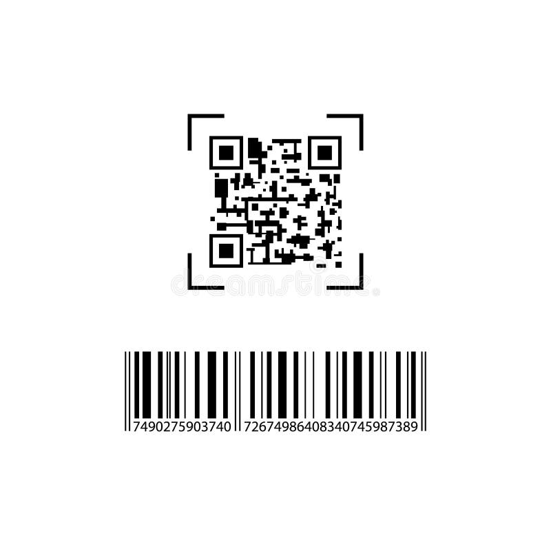 Vector QR and Bar Codes Template, Isolated Abstract Illustration, Black ...