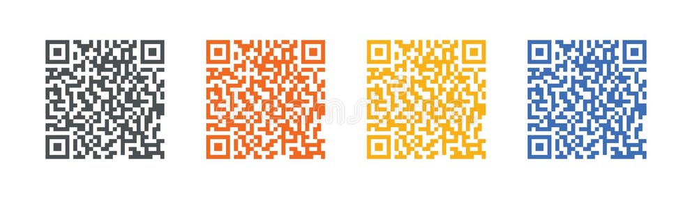 Vector QR Barcode Scanner Icon in Multiple Color Stock Vector ...