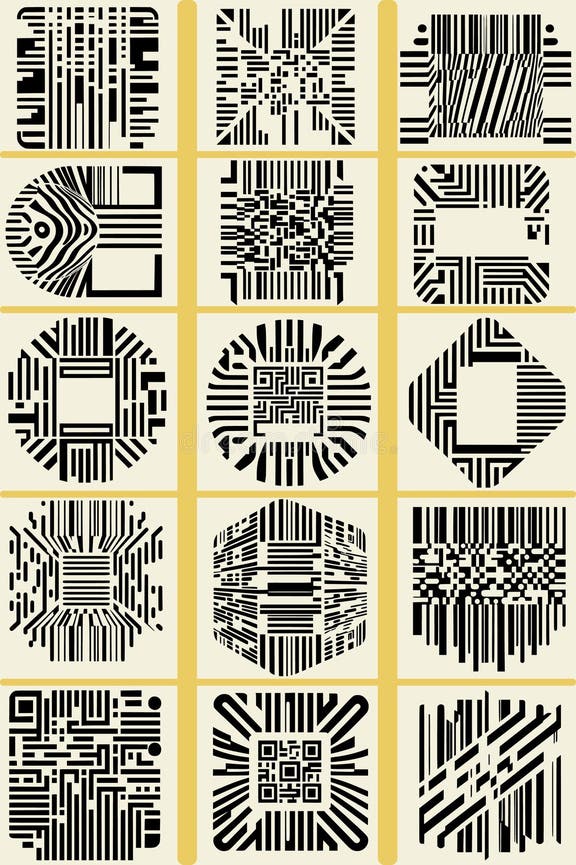Vector QR Code and Barcode Mega-Set (15 Works). Ornamental QR Code and ...