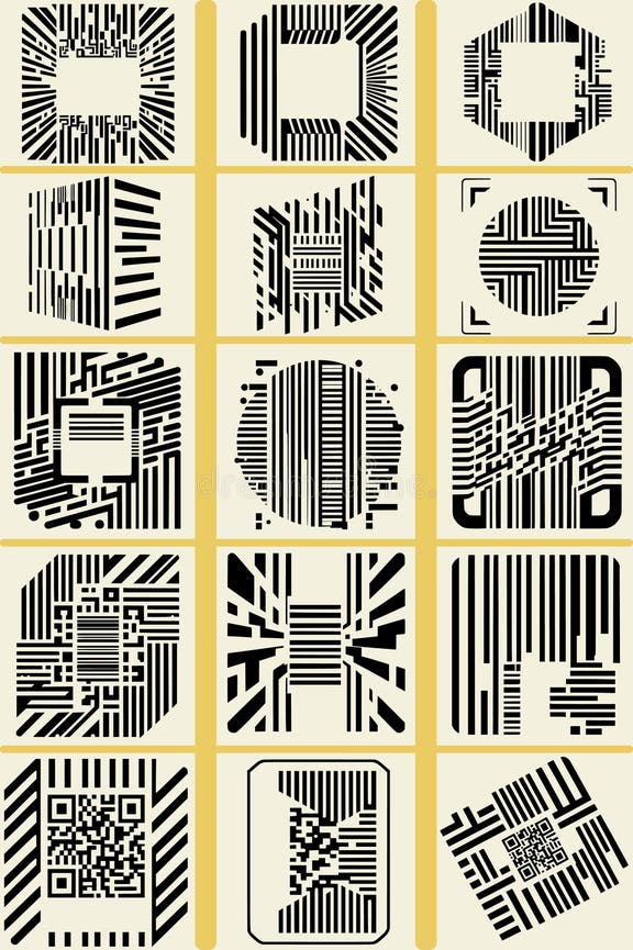 Vector QR Code and Barcode Mega-Set (15 Works). Ornamental QR Code and ...