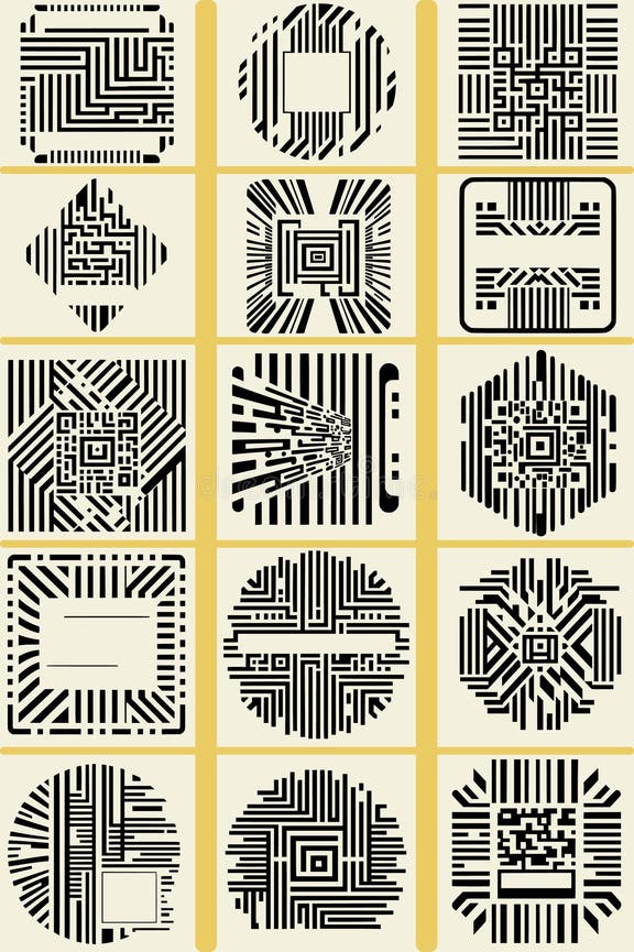 Vector QR Code and Barcode Mega-Set (15 Works). Ornamental QR Code and ...