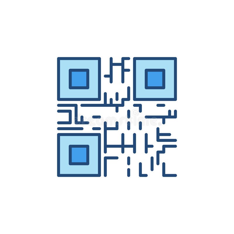 Vector QR Code Vector Concept Line Blue Icon Stock Vector ...