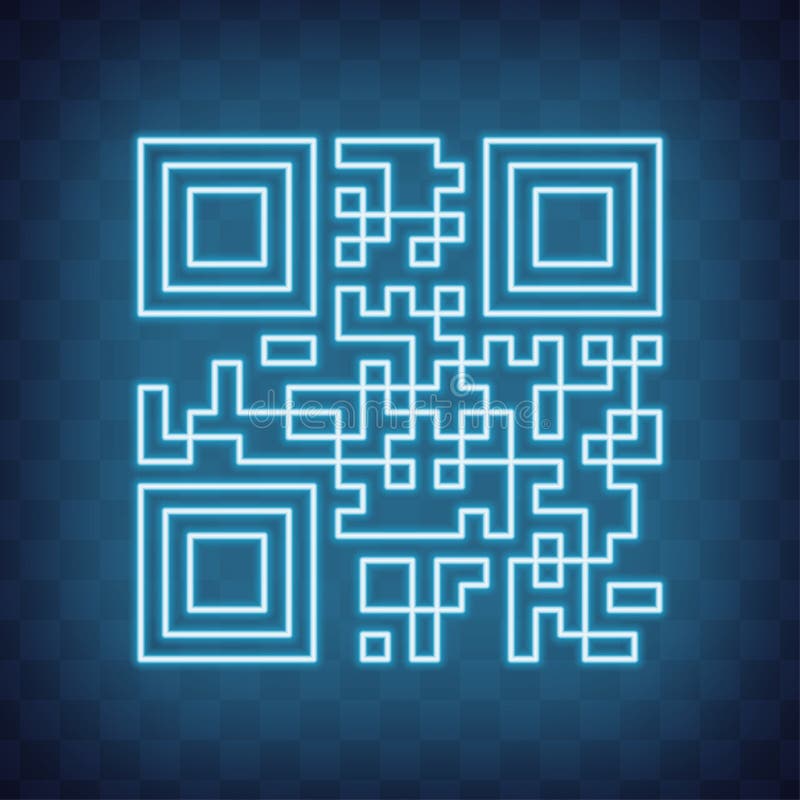 Vector QR Code Sample for Smartphone Scanning Isolated on Blue ...