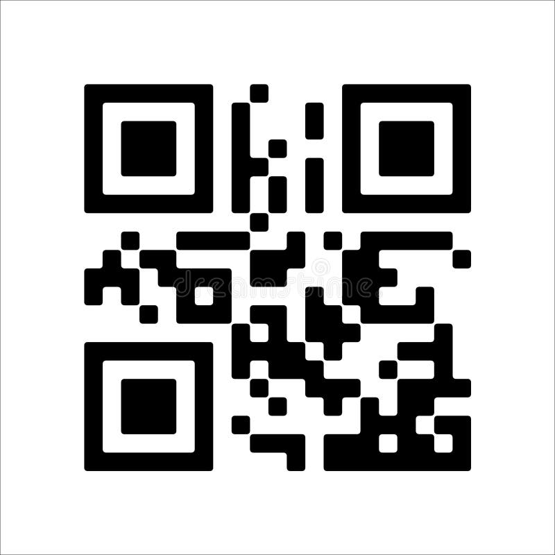 Vector QR Code Sample for Smartphone Scanning Isolated on White ...