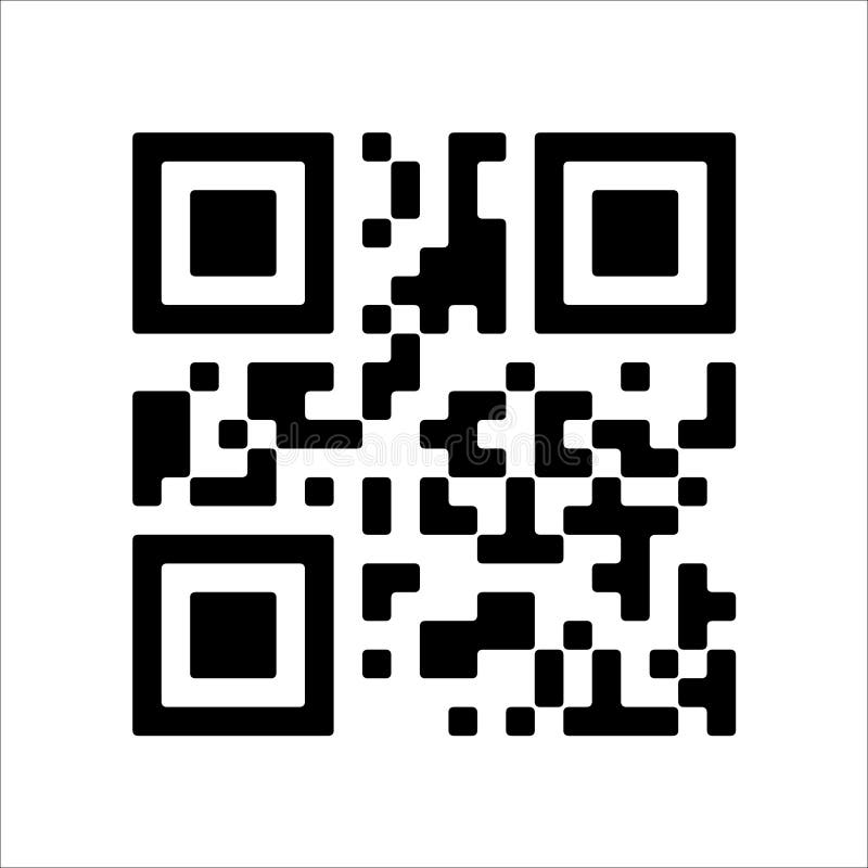 Vector QR Code Sample for Smartphone Scanning Isolated on White ...