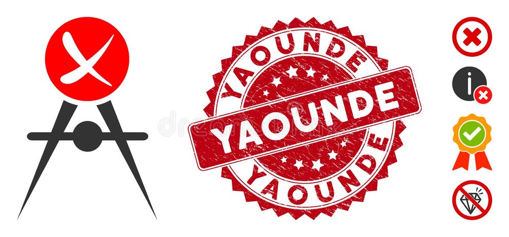 Quality Control Failed Icon with Textured Yaounde Stamp Stock Vector ...