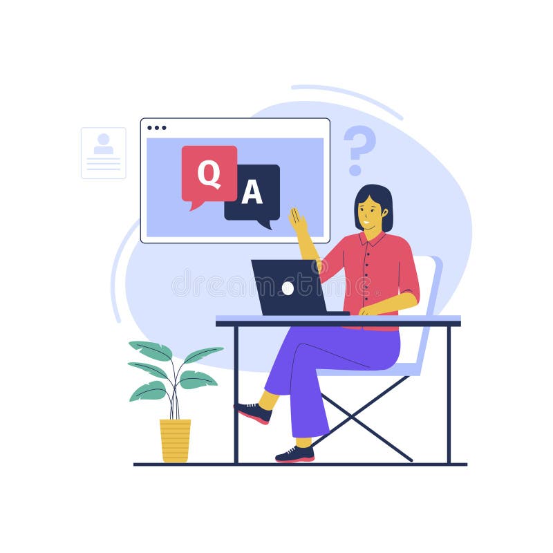 Vector of Question and Answer in Online Class Stock Vector ...