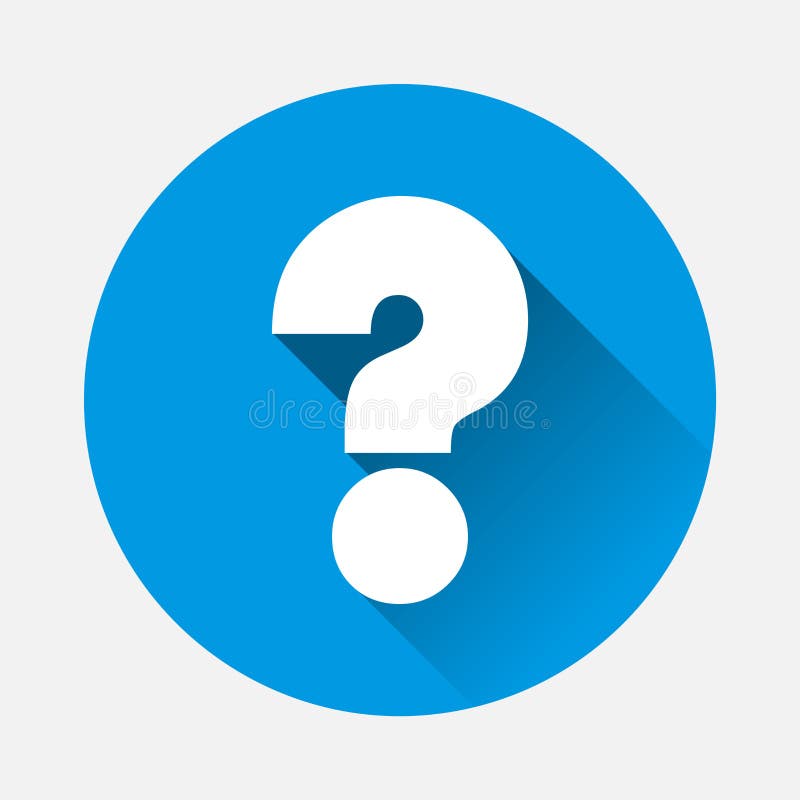 Vector Question Icon on Blue Background. Flat Image Question Wit Stock ...