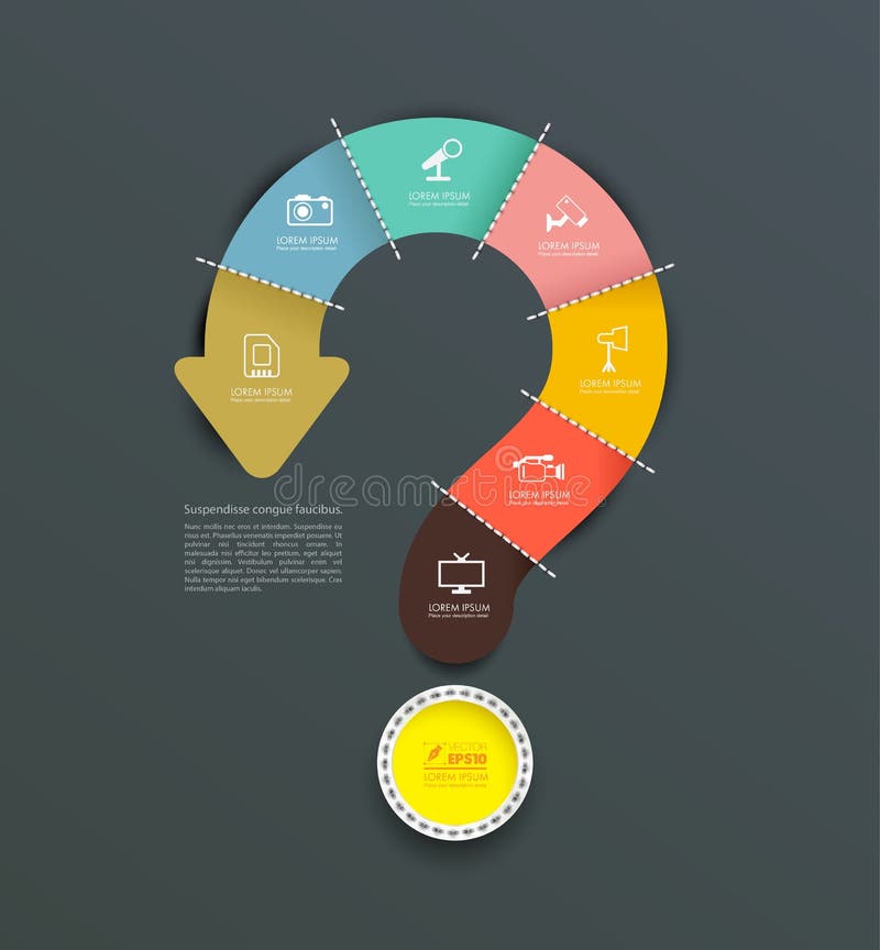 Abstract Colorful Infographic in the Form of Question Mark. Design ...