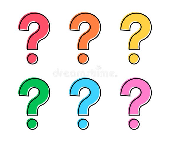 Vector Question Mark with Outline Icon Set in Multiple Color Stock ...