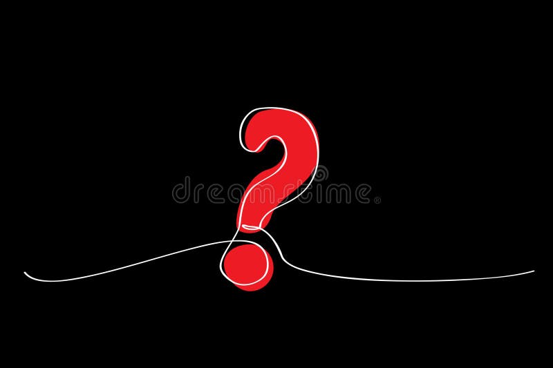 Vector Question Mark, Single or Continuous Line with Copy Negative ...