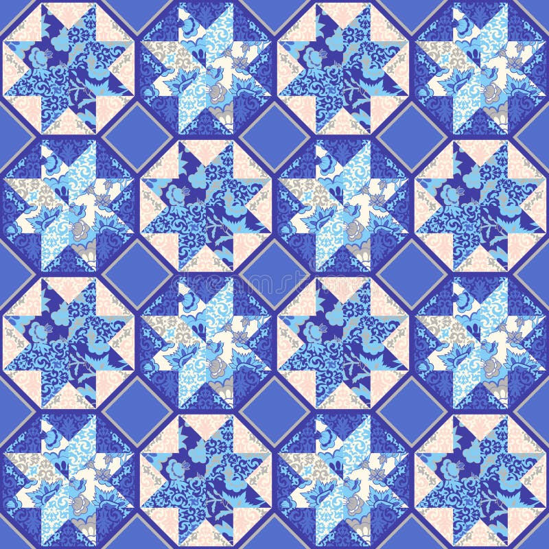 Vector Quilt Abstract Seamless Pattern Stock Vector - Illustration of ...