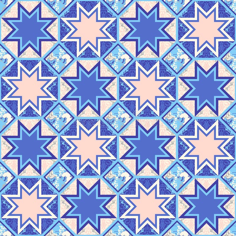 Vector Quilt Abstract Seamless Pattern Stock Illustration ...