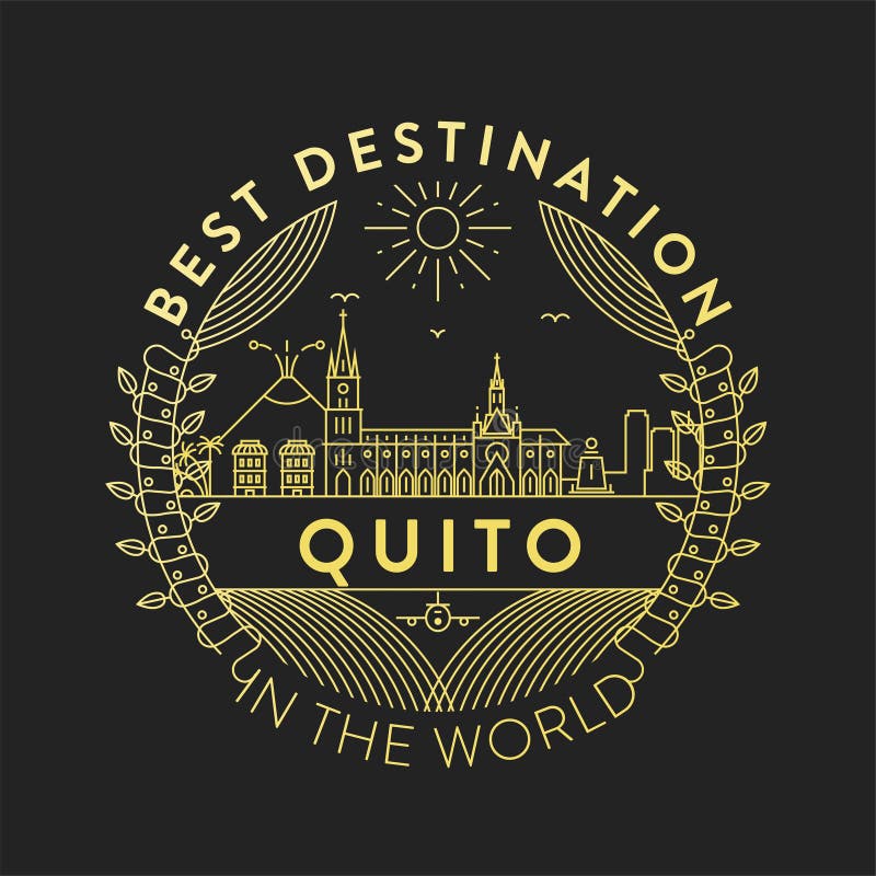 Vector Quito City Badge, Linear Style Stock Illustration - Illustration ...