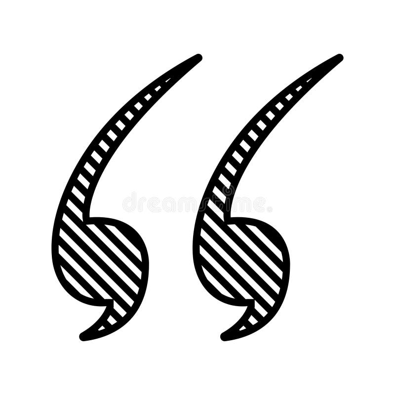 Vector Quotation Mark Icon with Striped Style Stock Vector ...