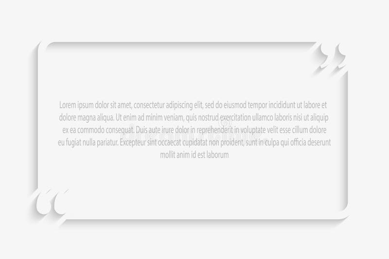 Vector Quote Blank Template. Quote Rectangle Stock Vector ...