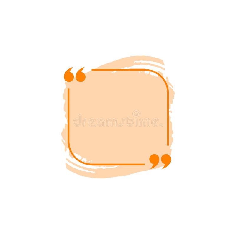 Vector Quote Box Blank Template, Orange Color, Isolated Colorful Design ...