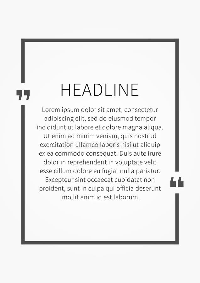 Vector Quote Sample Text Template Stock Vector - Illustration of modern ...