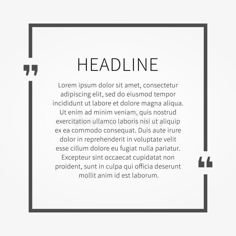 Vector Quote Sample Text Template Stock Vector - Illustration of quote ...