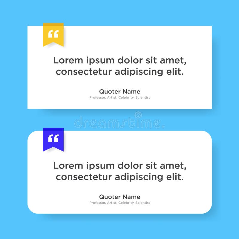 Vector Quote Template with Text Placeholder in Trendy Style. Paper ...