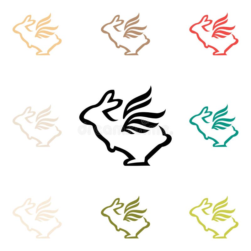 Vector rabbit with wings stock vector. Illustration of element - 44151512
