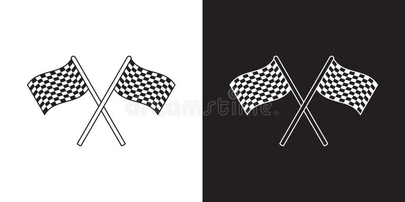 Vector Race Flags with Chequered Black and White Print Stock ...