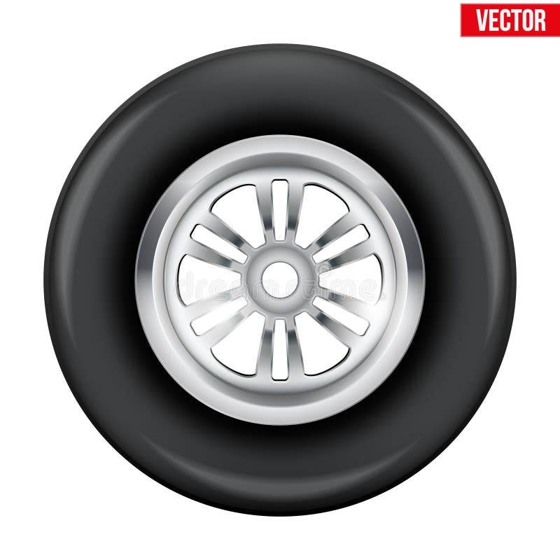 Tire and Wheel of Car. Top View. Vector Stock Vector - Illustration of ...