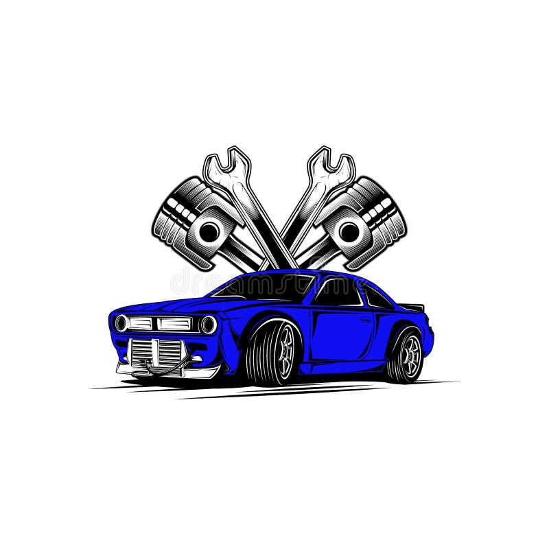 Vector Racing Car with a Shell Stock Illustration - Illustration of ...