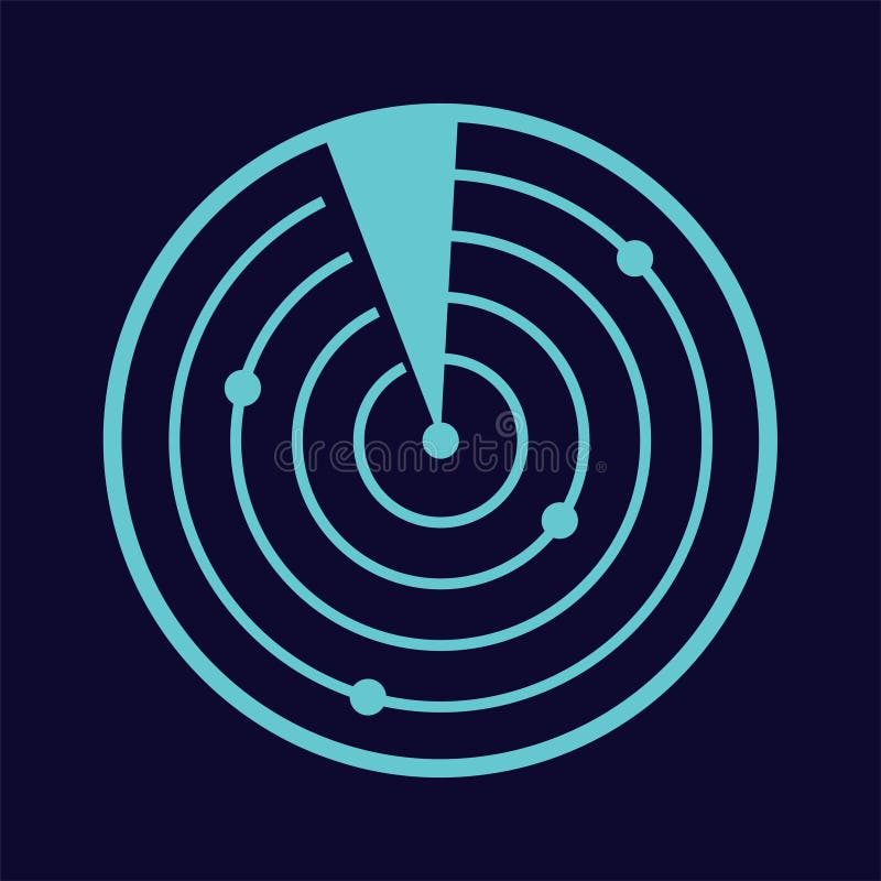 Vector Radar Icon. Scan and Radiolocation Target Symbol Stock Vector ...