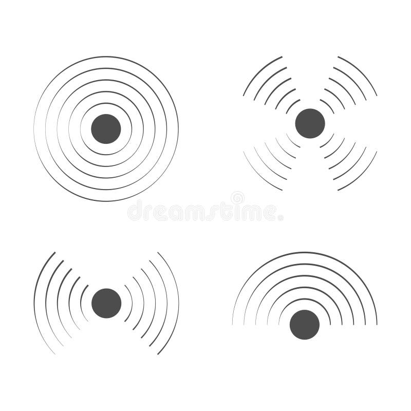 Vector Radar Icons. Sonar Sound Waves Stock Vector - Illustration of ...