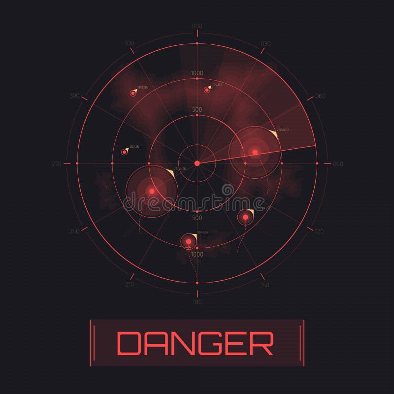 Vector Radar Screen, Futuristic HUD Radar Display. Stock Vector ...