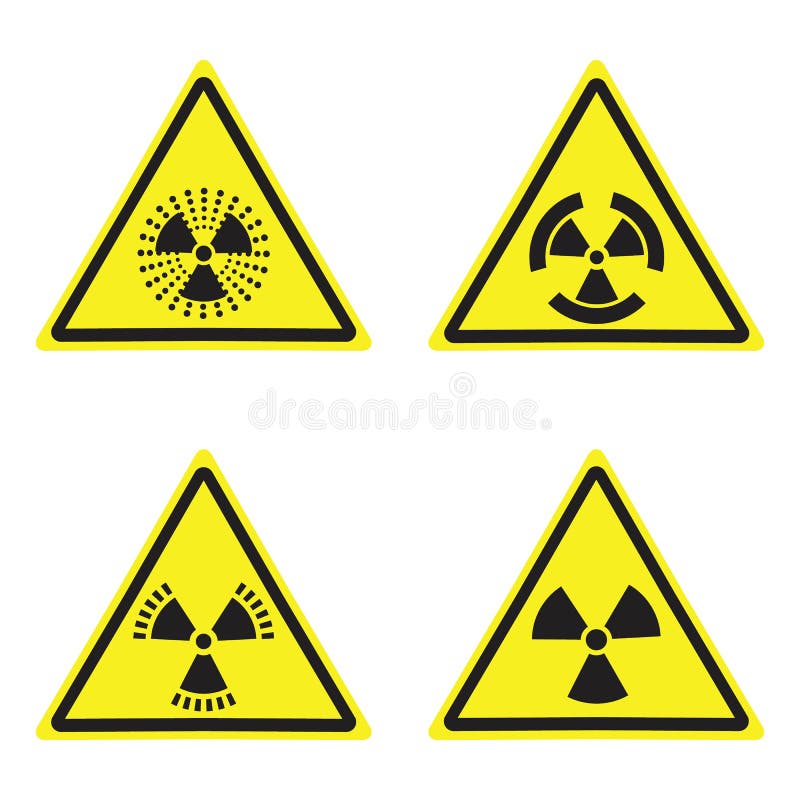 Vector Radiation Sign Warning Yellow Board Stock Vector - Illustration ...