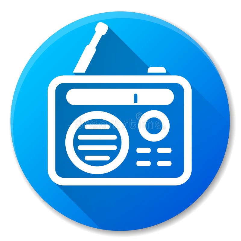 Vector Radio Blue Circle Icon Stock Vector - Illustration of retro ...