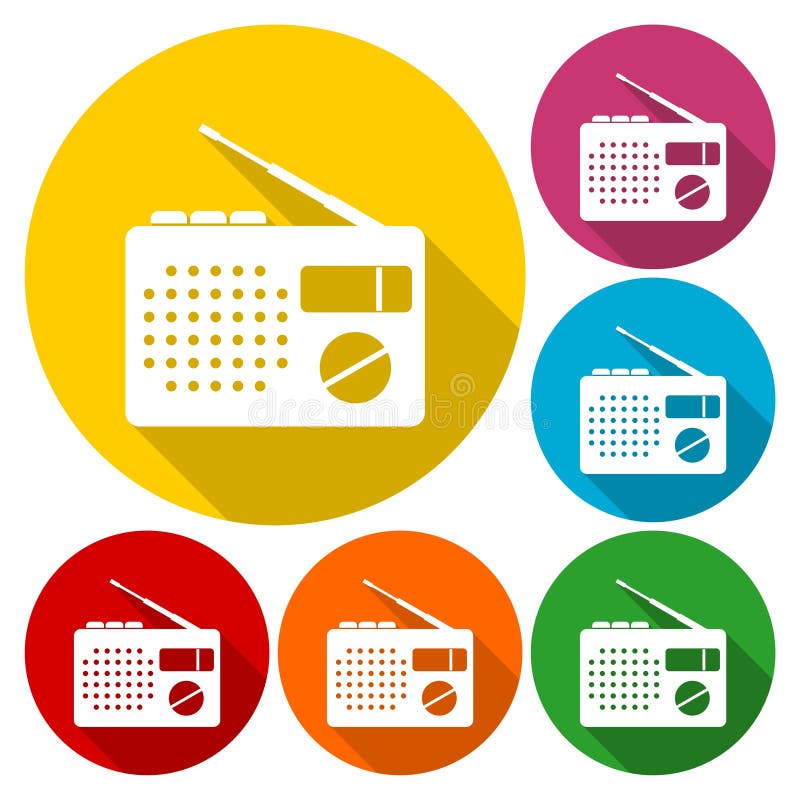 Vector radio icon set stock vector. Illustration of electrical - 125727860