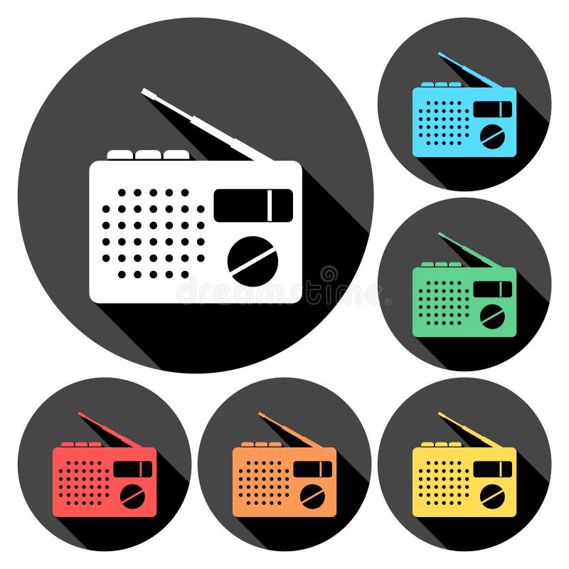 Vector radio icon set stock vector. Illustration of objects - 125727918