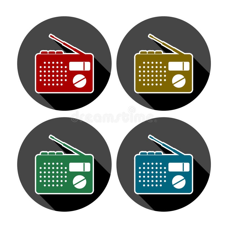 Vector radio icon set stock vector. Illustration of radio - 125727927