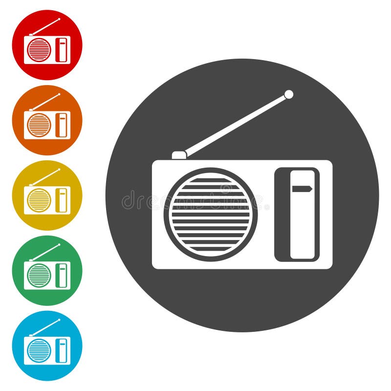 Vector radio icons set stock vector. Illustration of button - 136160797