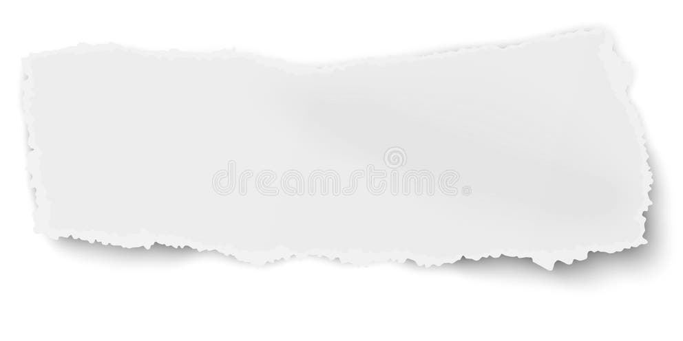 Ragged Torned Paper Scrap with Soft Shadow Isolated on White Background ...