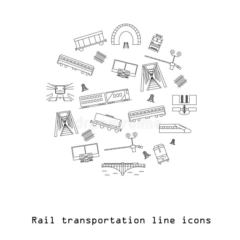 Vector railway line icons stock illustration. Illustration of symbol ...