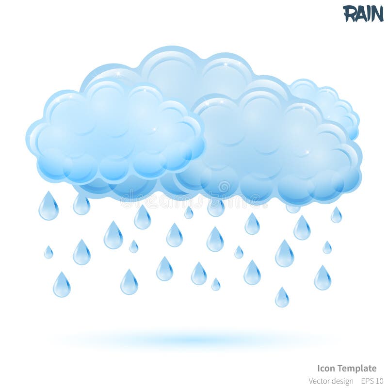 Vector rain icon template stock vector. Illustration of glossy - 71217183