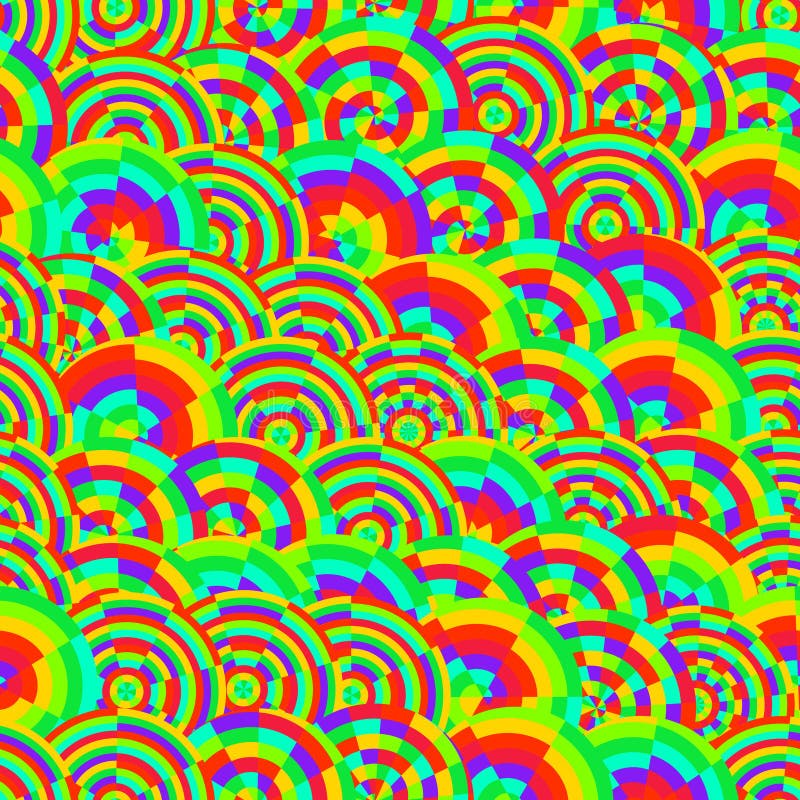 Vector Rainbow Colored Circles Seamless Pattern Stock Illustration ...