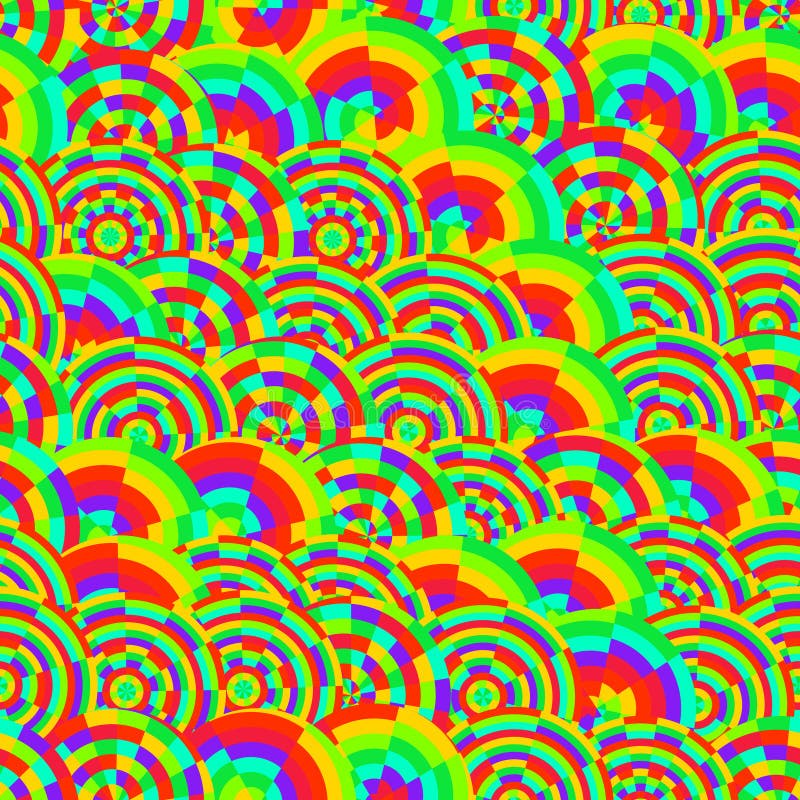 Vector Rainbow Colored Circles Seamless Pattern Stock Illustration ...