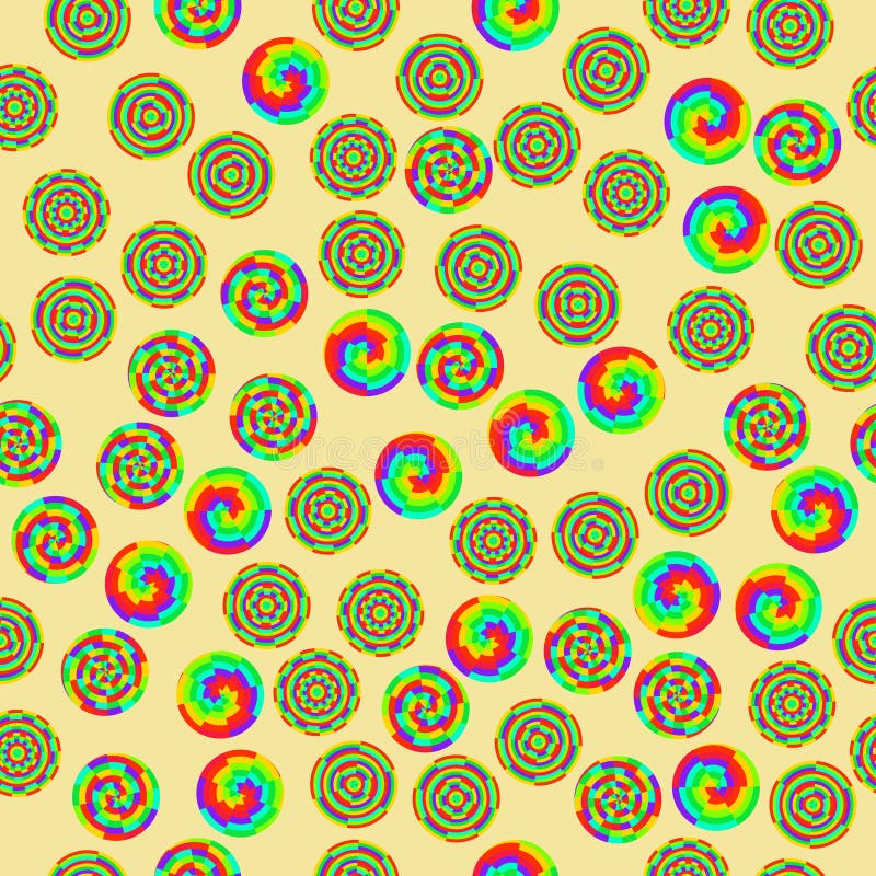 Vector Rainbow Colored Circles Seamless Pattern Stock Illustration ...