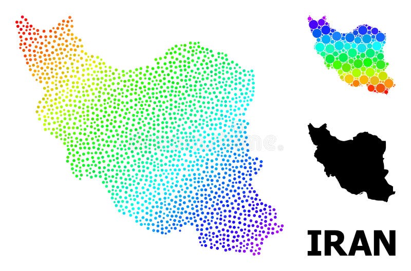 Vector Rainbow Colored Dot Map of Iran Stock Vector - Illustration of ...