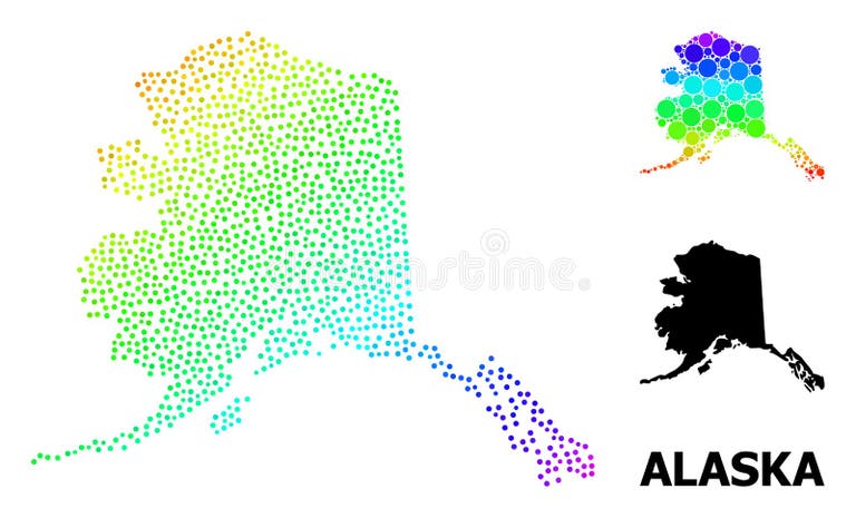 2D Polygonal Map of Alaska State with Red Stars Stock Vector ...