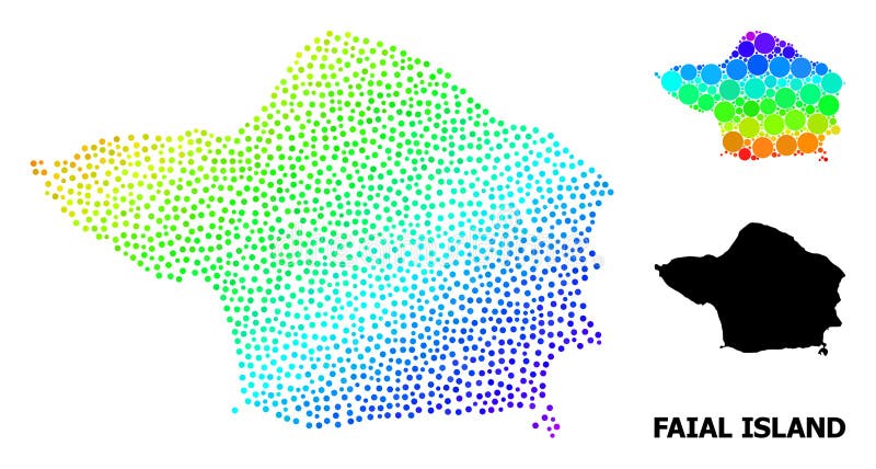 Vector Rainbow Colored Dotted Map of Faial Island Stock Vector ...