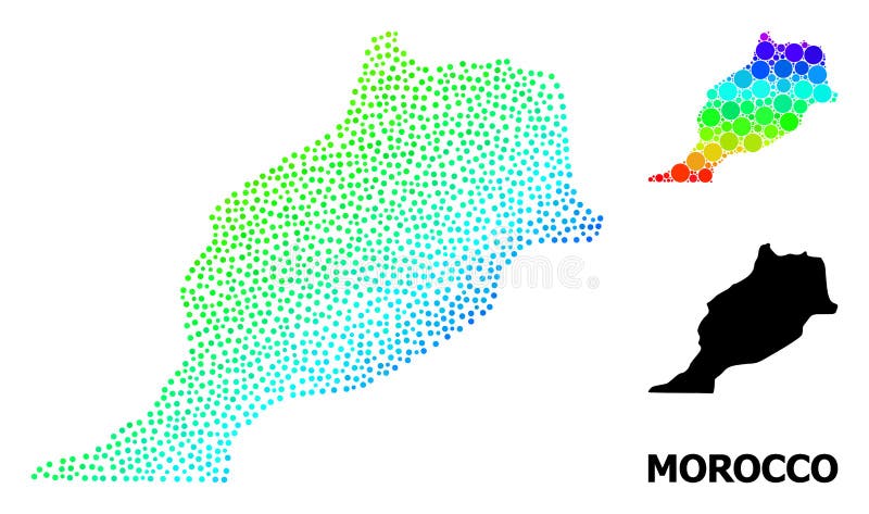 Vector Rainbow Colored Dotted Map of Morocco Stock Vector ...