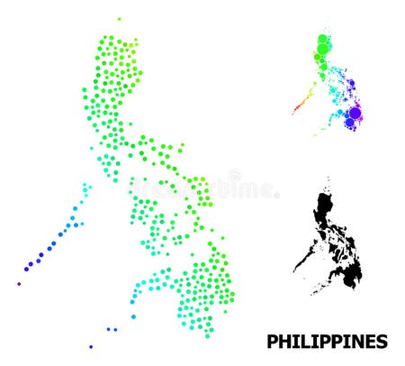 Vector Rainbow Colored Dotted Map of Philippines Stock Vector ...