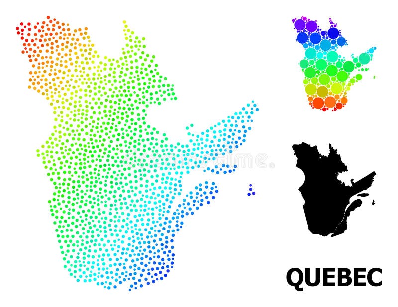 Vector Rainbow Colored Dotted Map of Quebec Province Stock Vector ...