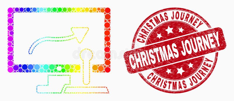 Vector Rainbow Colored Dotted Remote Control Display Icon and Grunge ...